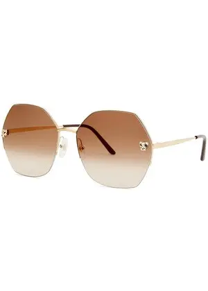 CARTIER Panthère De Oversized Sunglasses - Gold