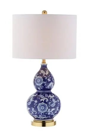 JONATHAN Y Lee 27" Ceramic Chinoiserie Led Table Lamp - Blue/white