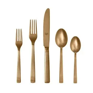 MEPRA Sole Flatware Set5 Pieces - Pewter Gold
