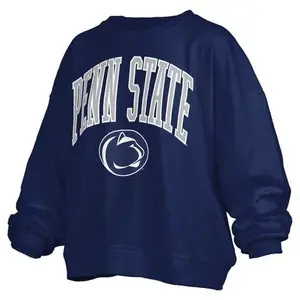 PRESSBOX Penn State Nittany Lions Oversized Pullover Sweatshirt - Navy