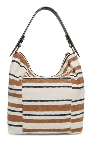 AIMEE Ava Leather Hobo Bag - Neutral Textile
