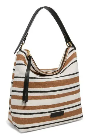AIMEE Ava Leather Hobo Bag - Neutral Textile