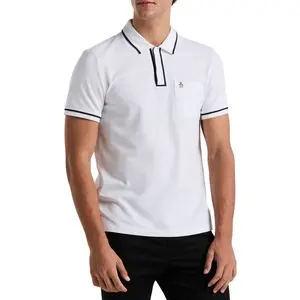 ORIGINAL PENGUIN Earl Tipped Piqué Polo - Bright White