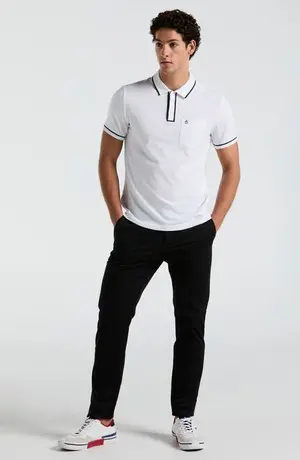 ORIGINAL PENGUIN Earl Tipped Piqué Polo - Bright White