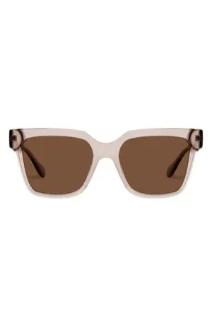 MOHALA EYEWEAR Hana 55mm Polarized Square Sunglasses - Shell / Tan Lenses