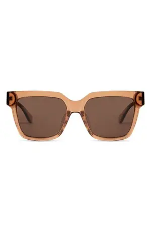 MOHALA EYEWEAR Hana 55mm Polarized Square Sunglasses - Spiced Tea/tan Lens