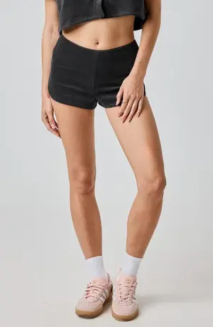 FLORENCE BY MILLS French Terry Dolphin-cut Hem Shorts - Black