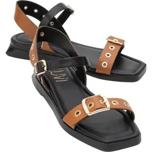 FOREVER & ALWAYS SHOES Mozes Leather Sandals - Cognac Brown Leather