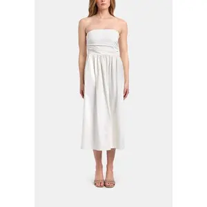 CAPSULE 132 Ruched Drape Dress - White