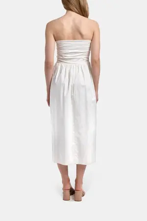 CAPSULE 132 Ruched Drape Dress - White