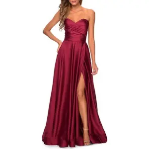 Evening Gown with High Slit and Pockets