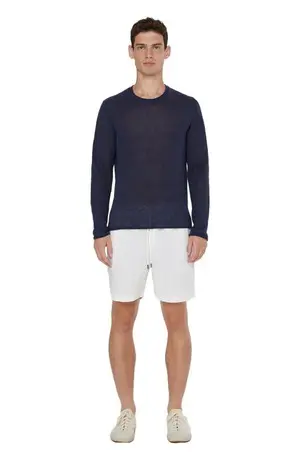 Onia Kevin Crewneck Linen Sweater - Deep Navy