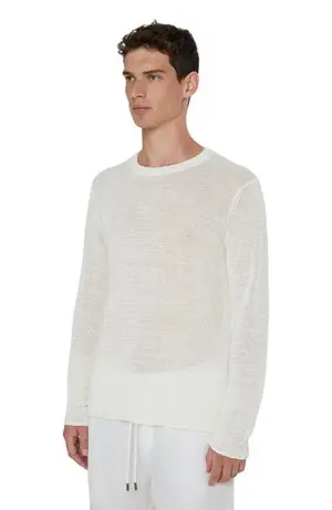 Onia Kevin Crewneck Linen Sweater - White