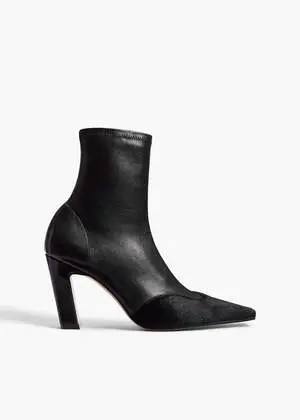 Khaite Nevada Stretch Leather And Haircalf Boots