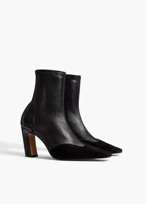 Khaite Nevada Stretch Leather And Haircalf Boots