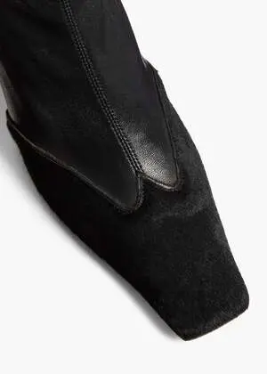 Khaite Nevada Stretch Leather And Haircalf Boots