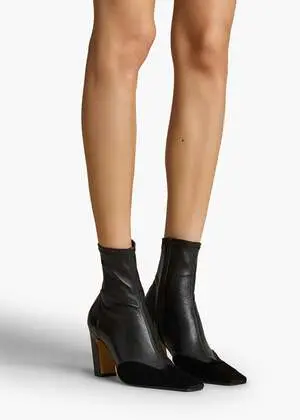 Khaite Nevada Stretch Leather And Haircalf Boots