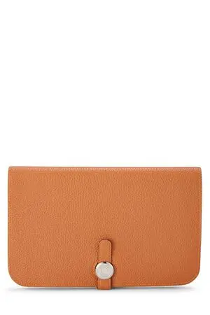Hermès Clemence Dogon Wallet - Orange