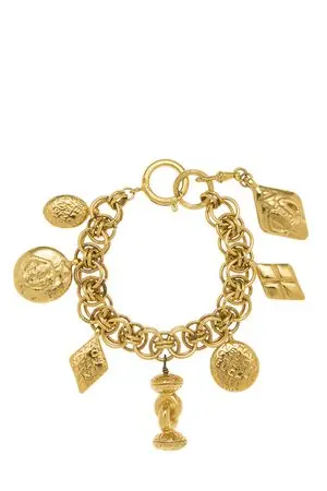 Chanel Tone Pagoda Charm Bracelet - Gold