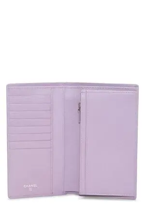 Chanel Calfskin Long Wallet - Purple