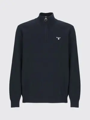 Barbour Cotton Quarter-zip Sweater With Embroidered Logo - Blue