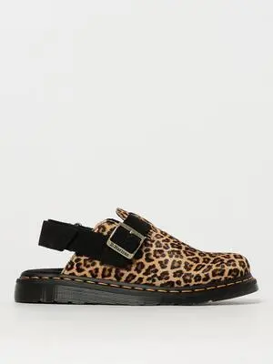 Dr. Martens Leopard Print Mule With Buckle Detail - Brown