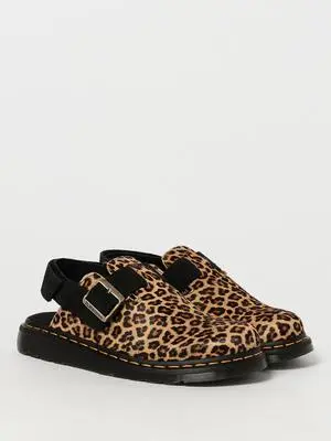 Dr. Martens Leopard Print Mule With Buckle Detail