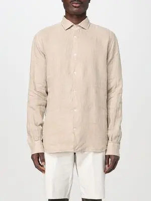 BROOKSFIELD Slim Fit Casual Shirt In Pure Linen With French Collar Brown