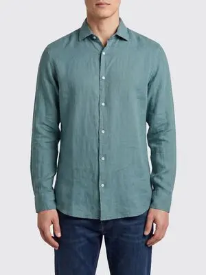 BROOKSFIELD Slim Fit Casual Shirt In Pure Linen With French Collar Peacock