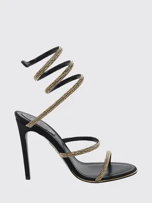 Rene Caovilla Cleo Crystal-embellished Spiral Strap High-heeled Sandals - Black 1