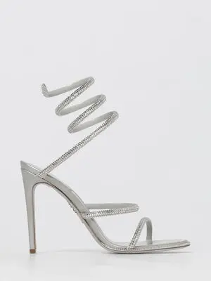 Rene Caovilla Cleo Crystal-embellished Spiral Strap High-heeled Sandals - Grey