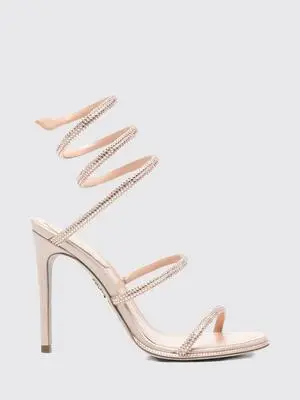 Rene Caovilla Cleo Crystal-embellished Spiral Strap High-heeled Sandals - Pink