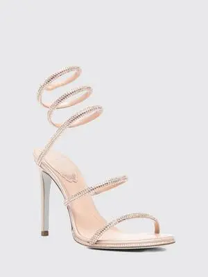 Rene Caovilla Cleo Crystal-embellished Spiral Strap High-heeled Sandals - Pink