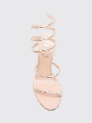 Rene Caovilla Cleo Crystal-embellished Spiral Strap High-heeled Sandals - Pink