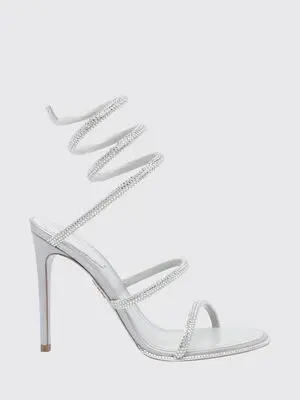 Rene Caovilla Cleo Crystal-embellished Spiral Strap High-heeled Sandals - Silver