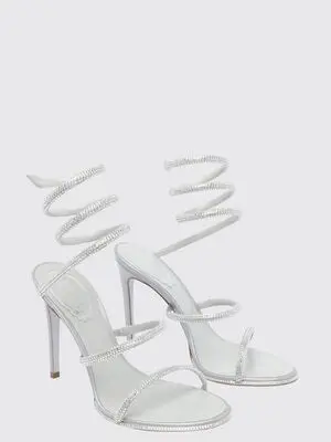 Rene Caovilla Cleo Crystal-embellished Spiral Strap High-heeled Sandals - Silver