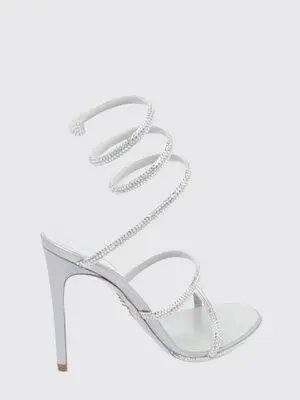 Rene Caovilla Cleo Crystal-embellished Spiral Strap High-heeled Sandals - Silver