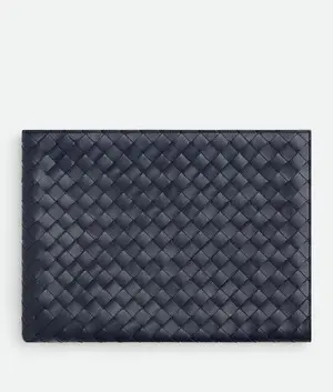 BOTTEGA  VENETA Intrecciato Flat Pouch - Abyss/cypress
