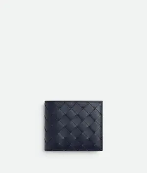 BOTTEGA  VENETA Intrecciato Bi-fold Wallet With Coin Purse - Abyss/cypress