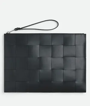 BOTTEGA  VENETA Cassette Flat Pouch - Ardoise/cypress