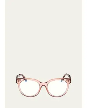 TOM FORD Round Acetate Optical Glasses Pink