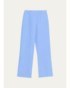 Lafayette 148 New York Gates Wide-leg Silk-linen Pants