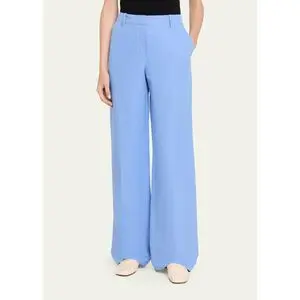 Lafayette 148 New York Gates Wide-leg Silk-linen Pants
