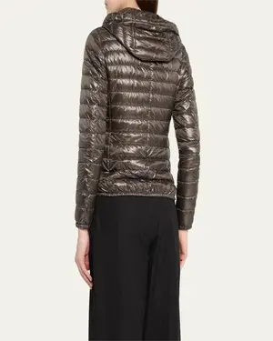 Herno Angela Short Down Jacket With Detachable Hood - Charcoal