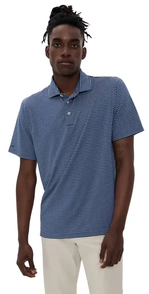 Ralph Lauren Striped Featherweight Airflow Jersey Polo - Old Royal Multi