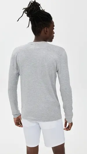 Reigning Champ 1x1 Slub Slim Henley - Hgrey