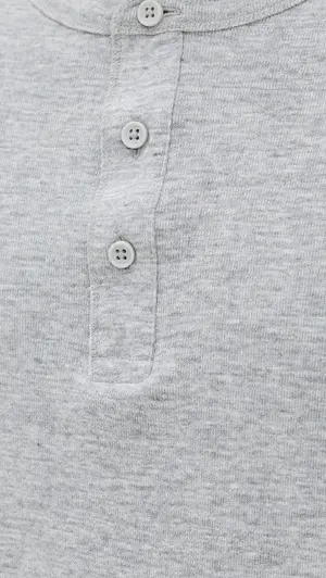 Reigning Champ 1x1 Slub Slim Henley - Hgrey