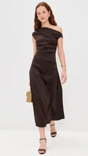 Staud Phare Silk One-shoulder Dress