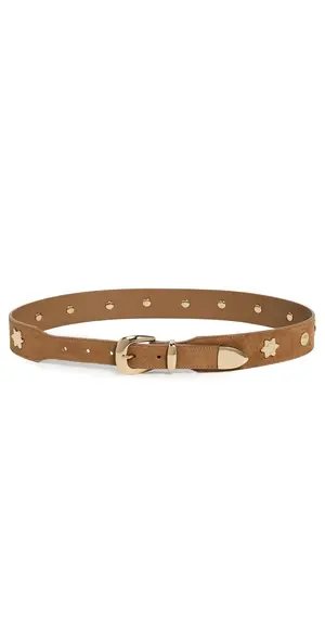 Madewell Studded Leather Belt - Aged Cognac