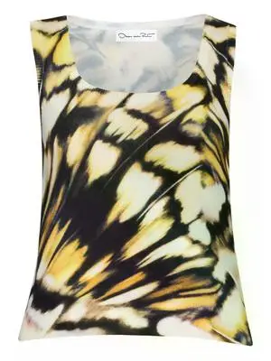 Oscar De La Renta Printed Tank Top - Black